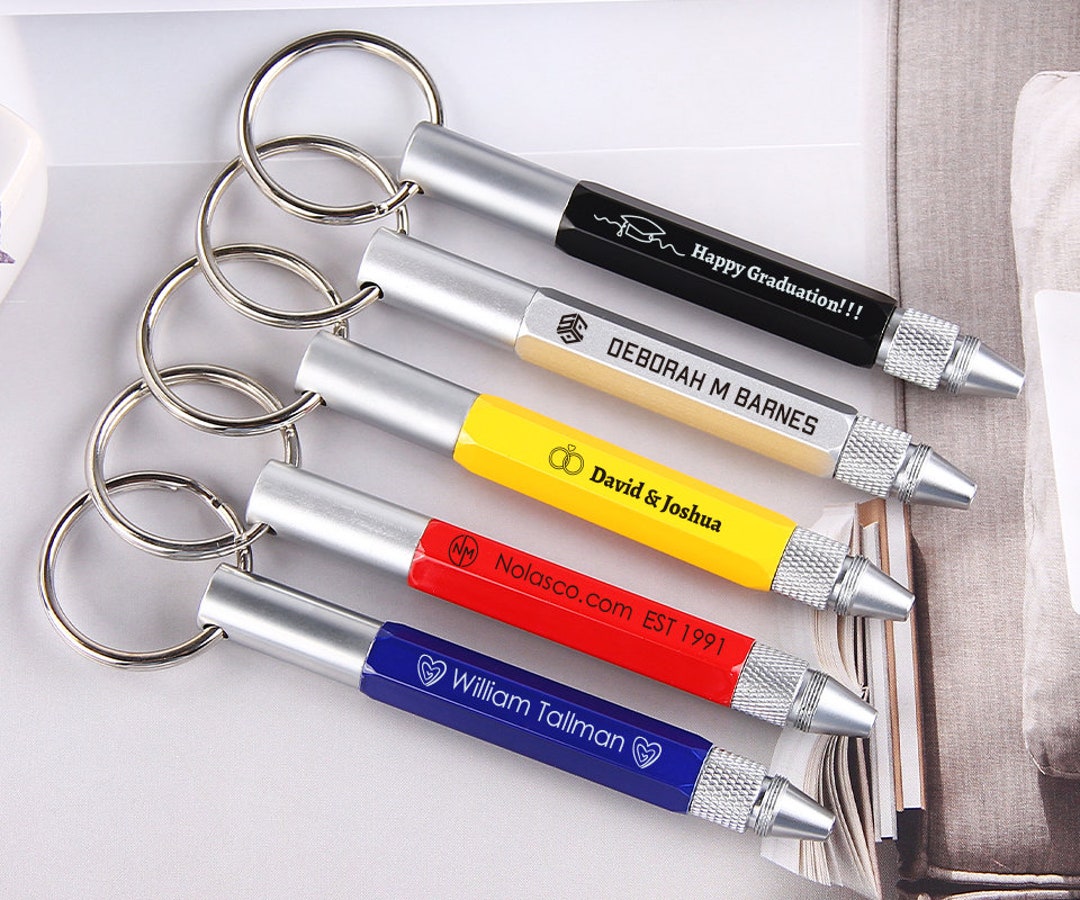 Multifunctional Short Gel Pen, Personalized 6 in 1 Key Ring Ballpoint ...