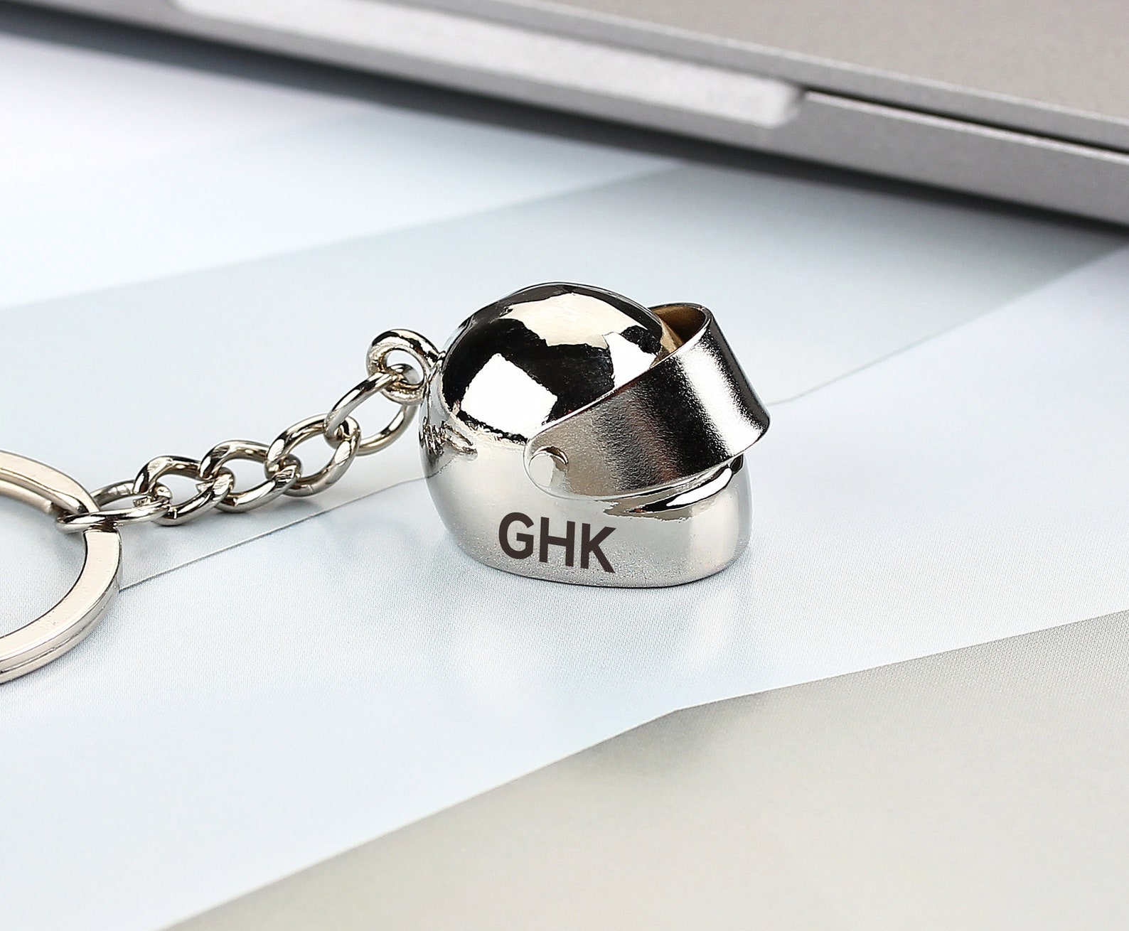 Custom Initial Name Motorcycle Helmet Keyring, Mini Motorbike Helmet ...