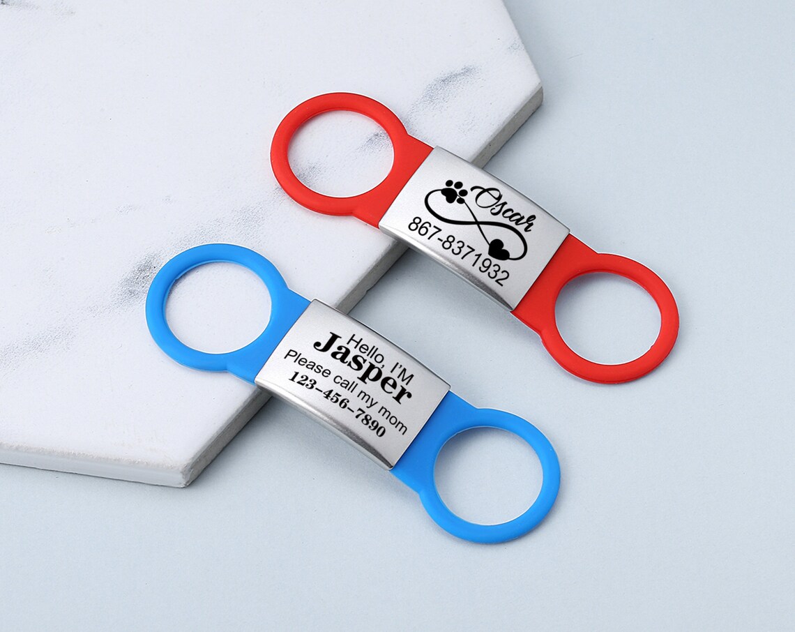 Silent Pet ID Tags Stainless Steel And Rubber Over The Collar Etsy Silent Pet ID Tags Stainless Steel And Rubber Over The Collar Etsy