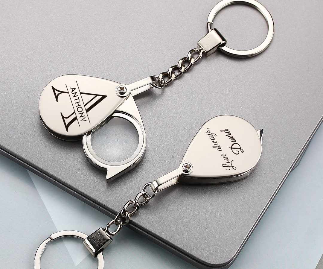 Personalized Portable Pocket Reading Magnifier, 20x Magnifier Keychain ...
