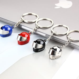 Custom Initial Name Motorcycle Helmet Keyring, Mini Motorbike Helmet ...