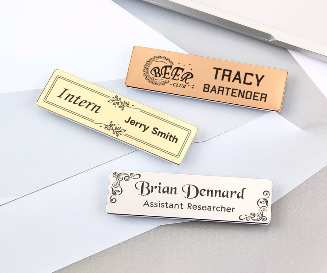 Custom Name Tag With Industry Logo, Name Tag With Pin Name Tag for Work ...