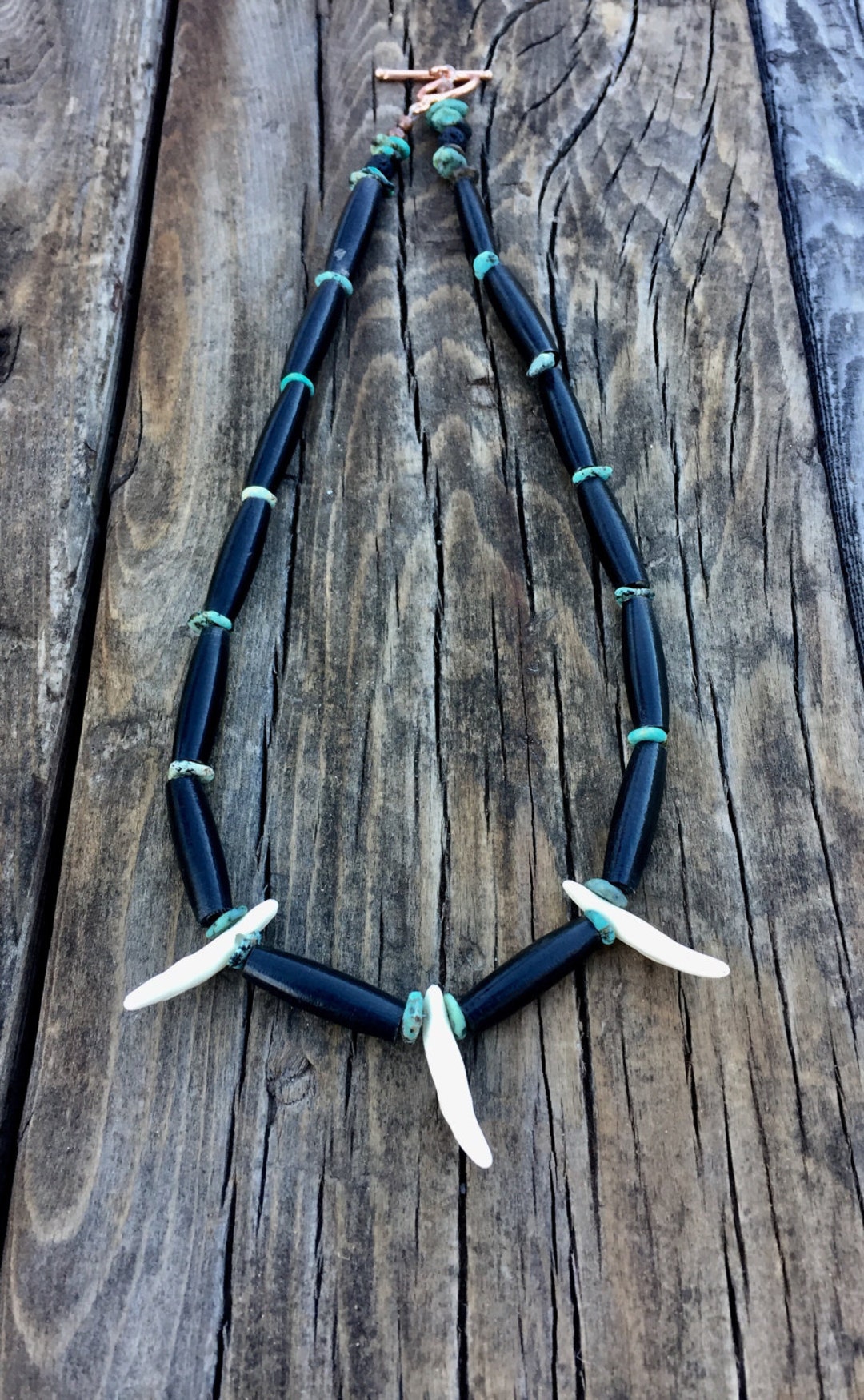 Collier dent de loup et corne d'animal, collier de dent de loup, dent d ...