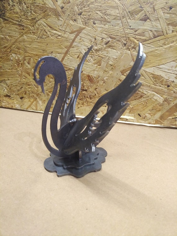 Metal Swan Sculpture | Etsy
