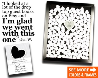Wedding Guest Book Custom Drop Top Frame Unique Wedding Guestbook ...