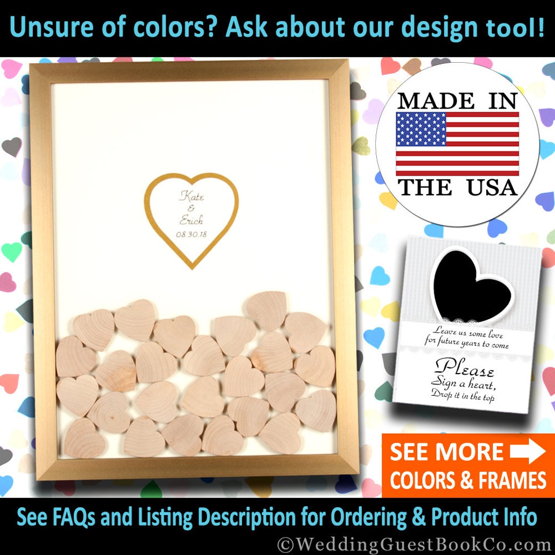 Wedding Guest Book Alternative Wood Guest Book Drop Top Box Wedding ...