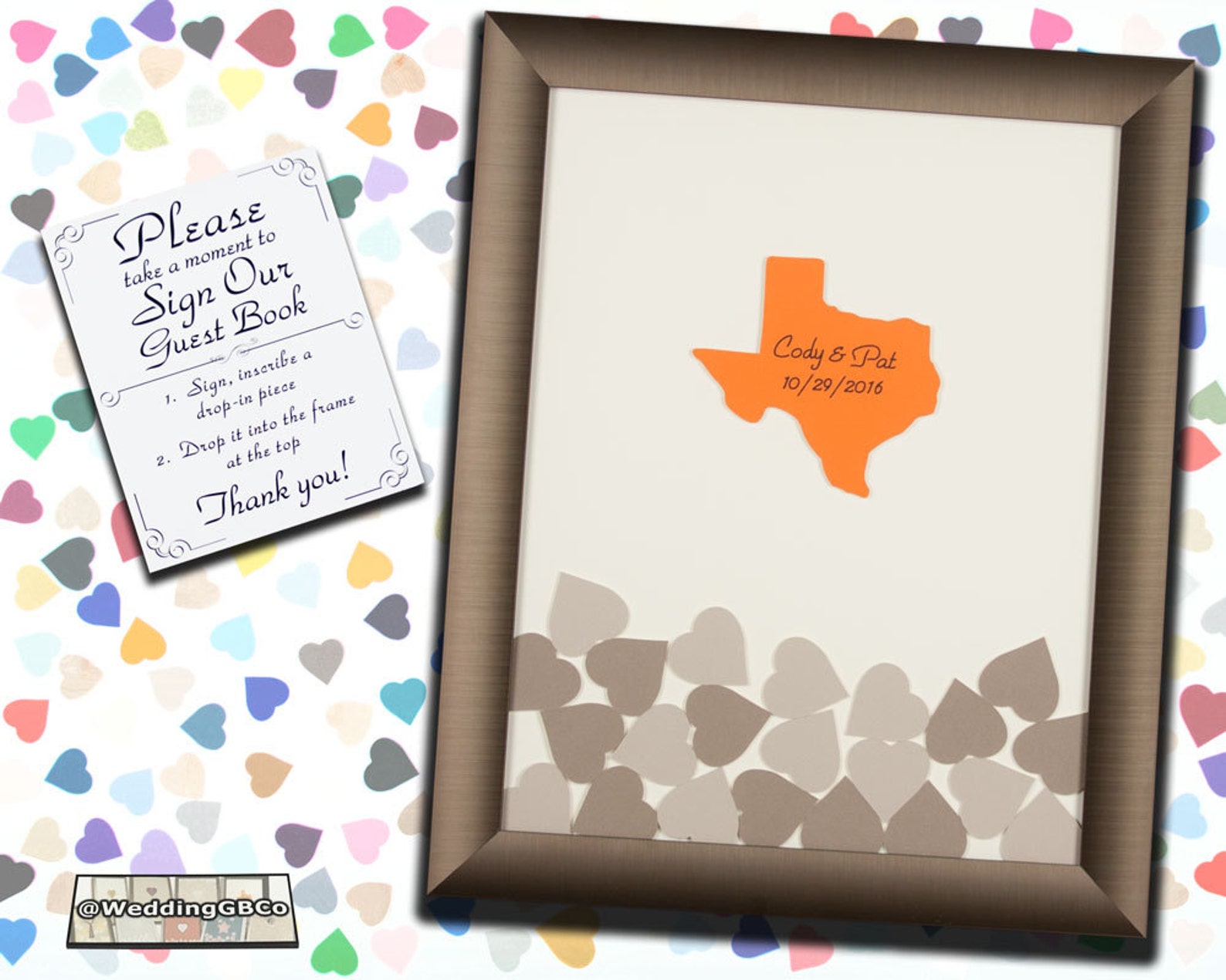 State Guest Book Drop Top Box Custom Guestbook Alternative | Etsy