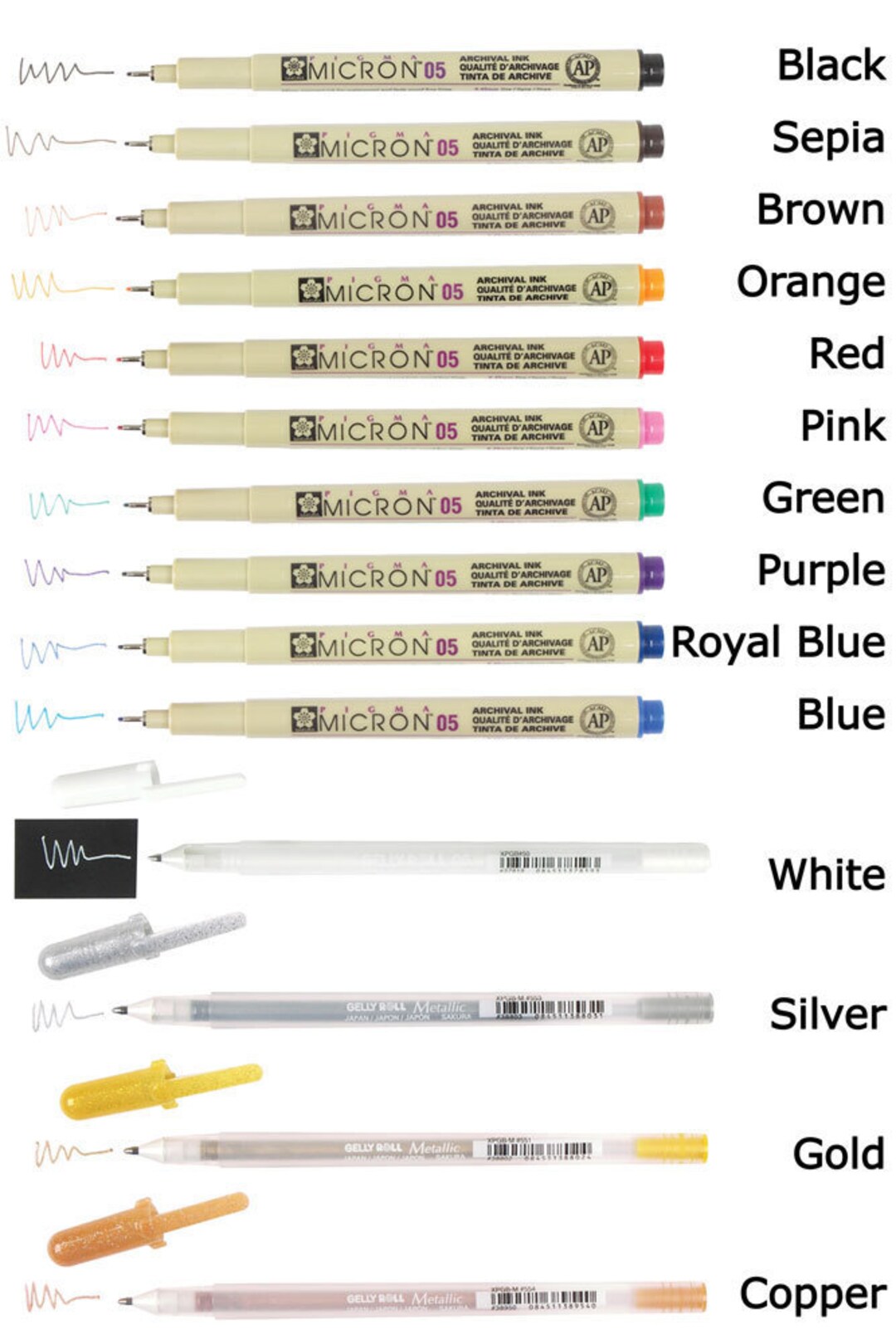 Wedding Guest Book Signing Pen - Archival - Pigma Micron and Gelly Roll ...