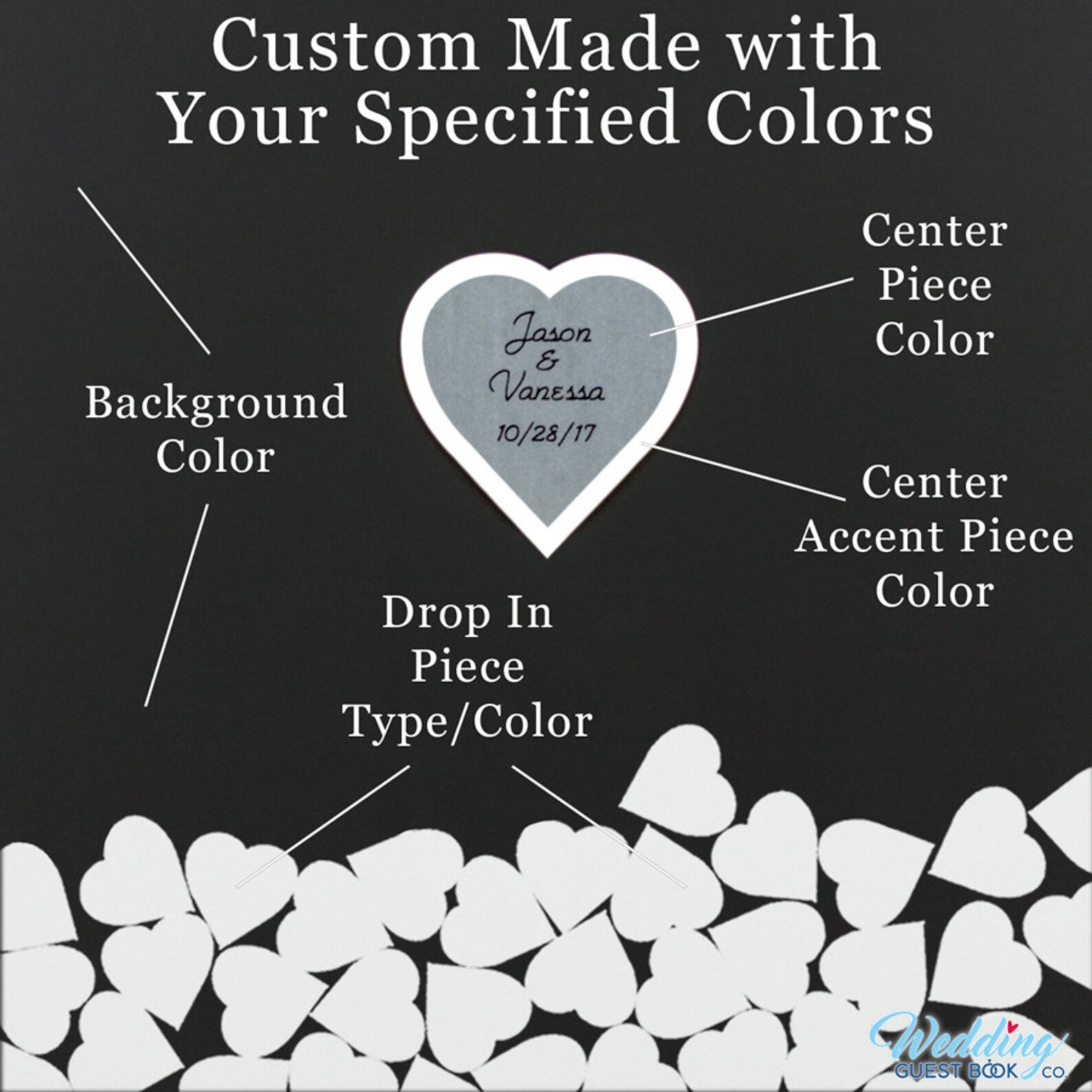 State Guest Book Drop Top Box Custom Guestbook Alternative | Etsy