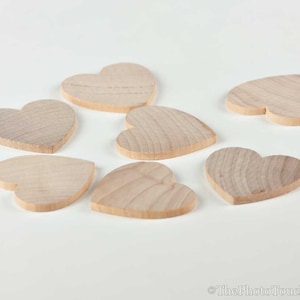 25 Wood Hearts (unfinished) - 1.5"x1.5" Hearts - Wedding Drop Ins ...