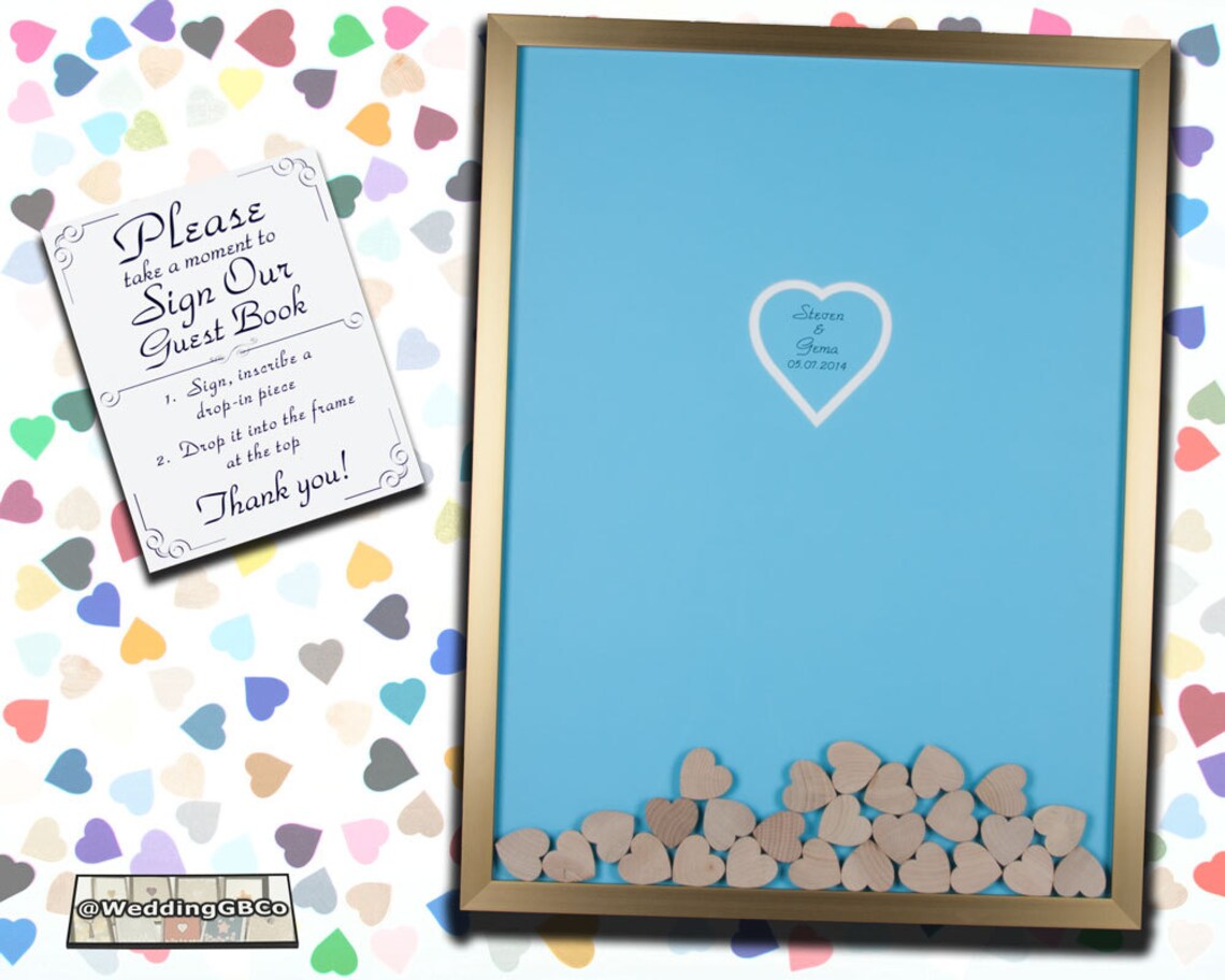 Wedding Guest Book Custom Drop Top Frame Unique Wedding - Etsy