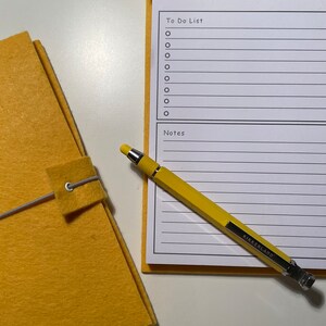 Bright Yellow Felt A5 Refillable Desk Notepad - Bright Yellow With ...