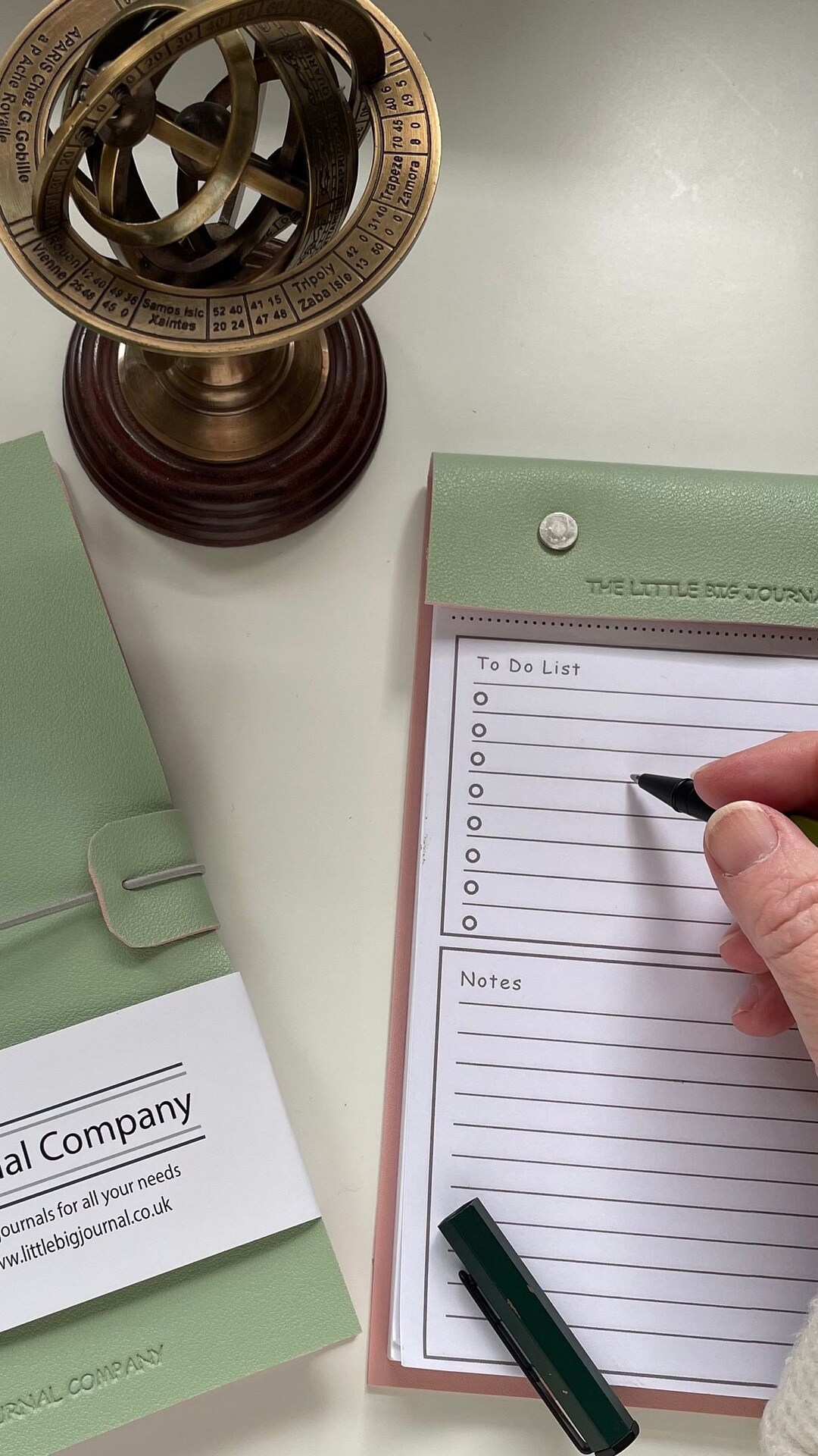 Mint Green Faux Leather A5 Refillable Desk Notepad - Mint Green With ...