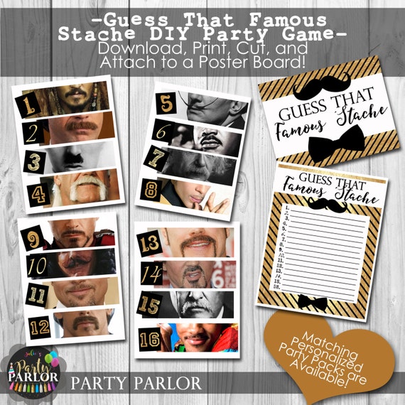 Famous Mustaches Game Printable