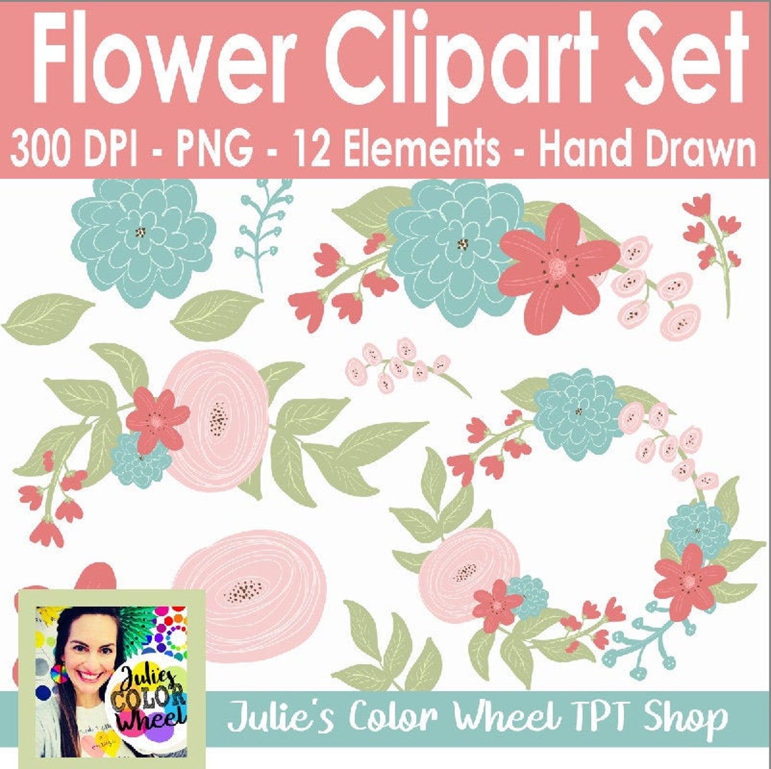 Flower Clipart Set - Etsy