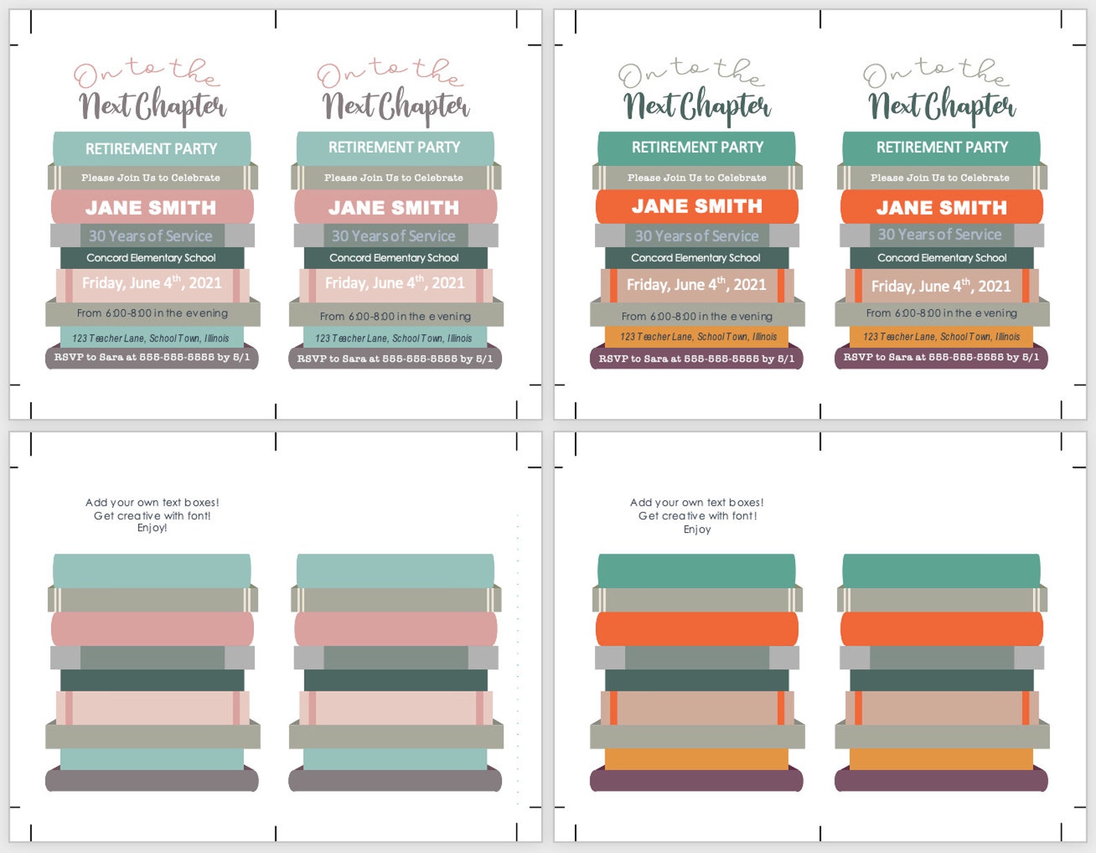 On to the Next Chapter Editable Teacher Retirement Invitation - Etsy