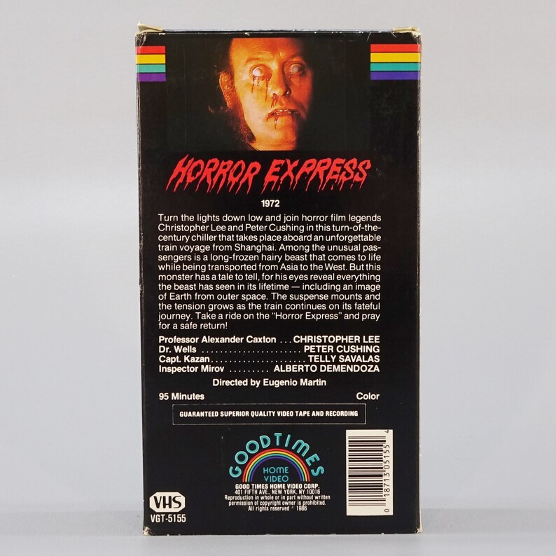 1980s Vintage B-movie Slasher Horror VHS Video Tape, Horror Express VHS ...