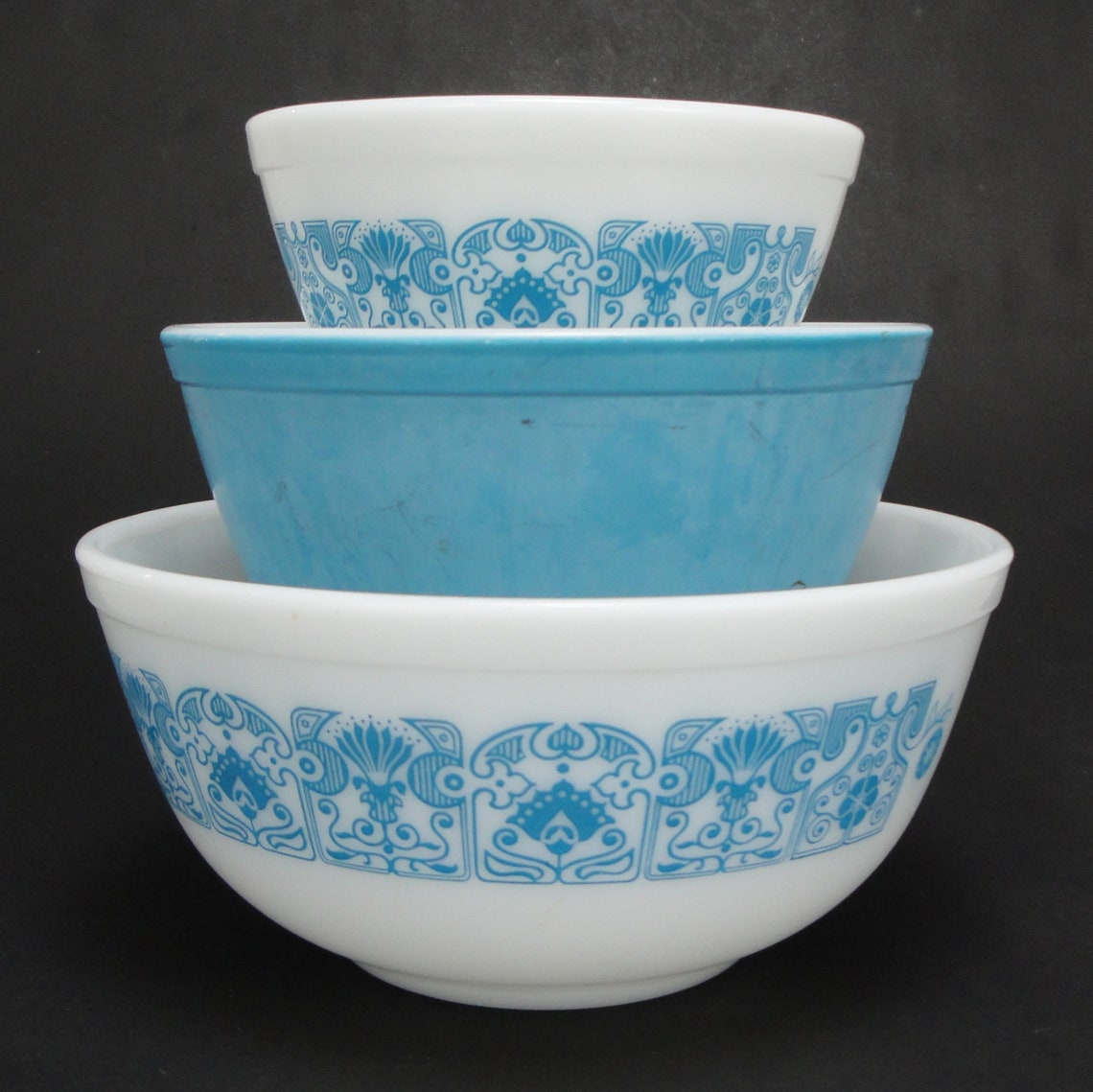 1970s Vintage Pyrex Horizon Blue 300-41 3-piece Mixing Bowl - Etsy
