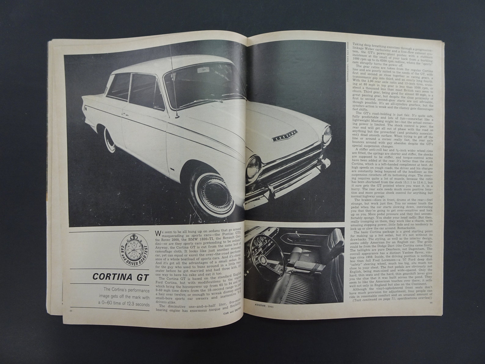 Car and Driver Magazine August, 1965, Vintage Automotive Car ...