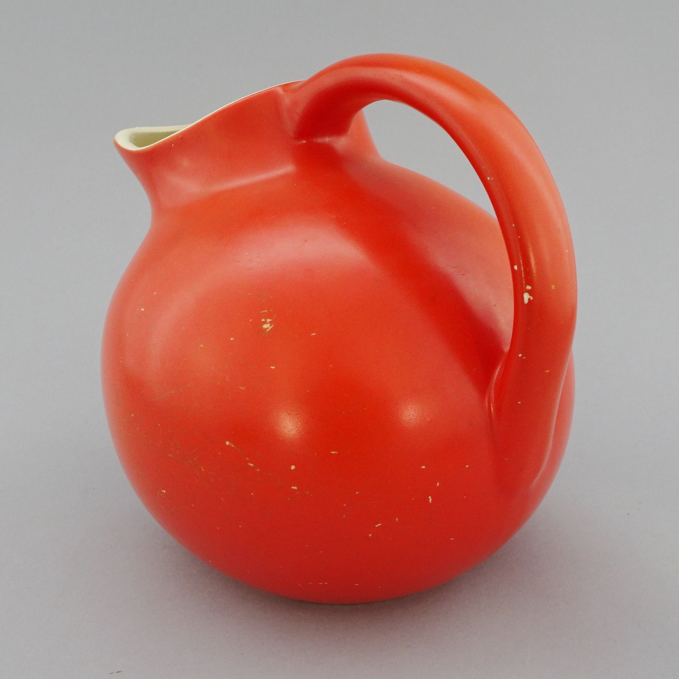 1930s 1940s Vintage Orange Ball Pitcher by Red Wing Mccoy Rumrill ...
