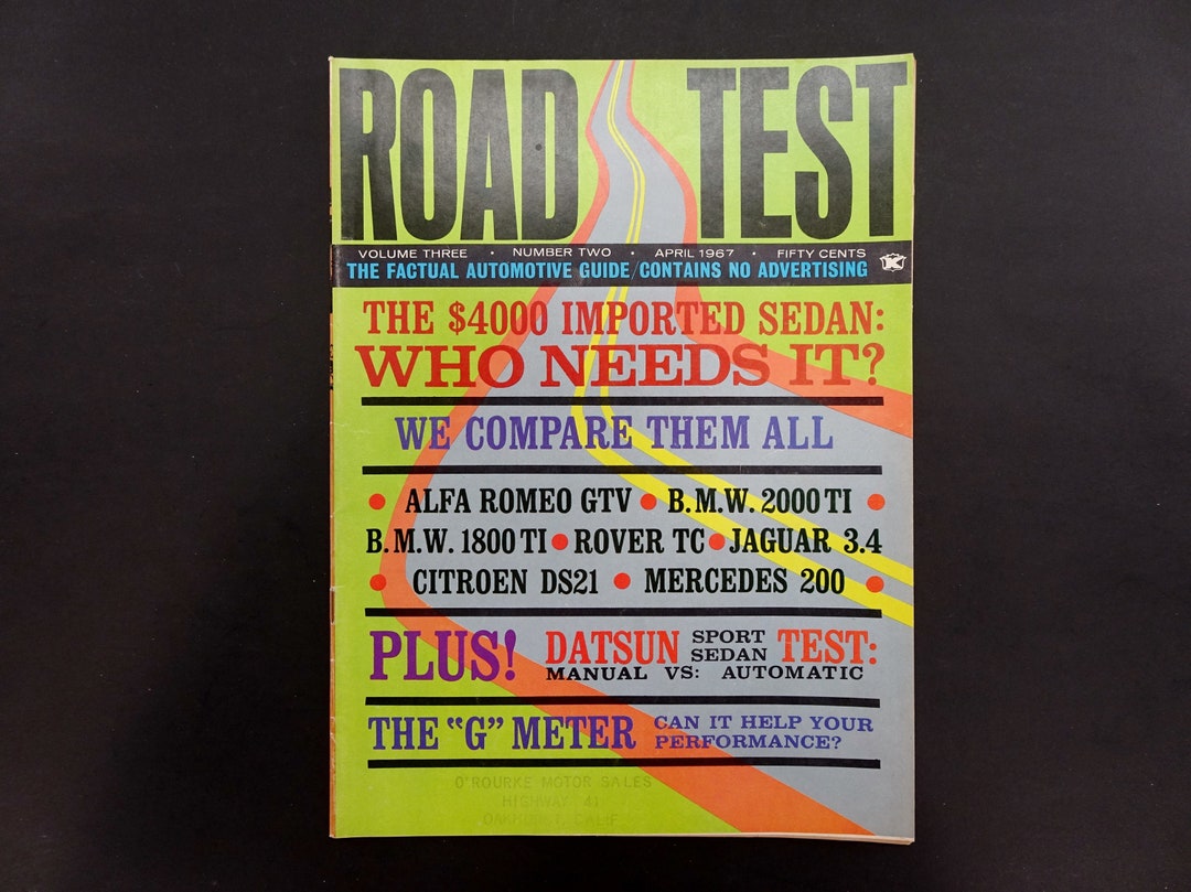 Road Test Magazine April, 1967 Vintage Automotive Car Review & Road ...