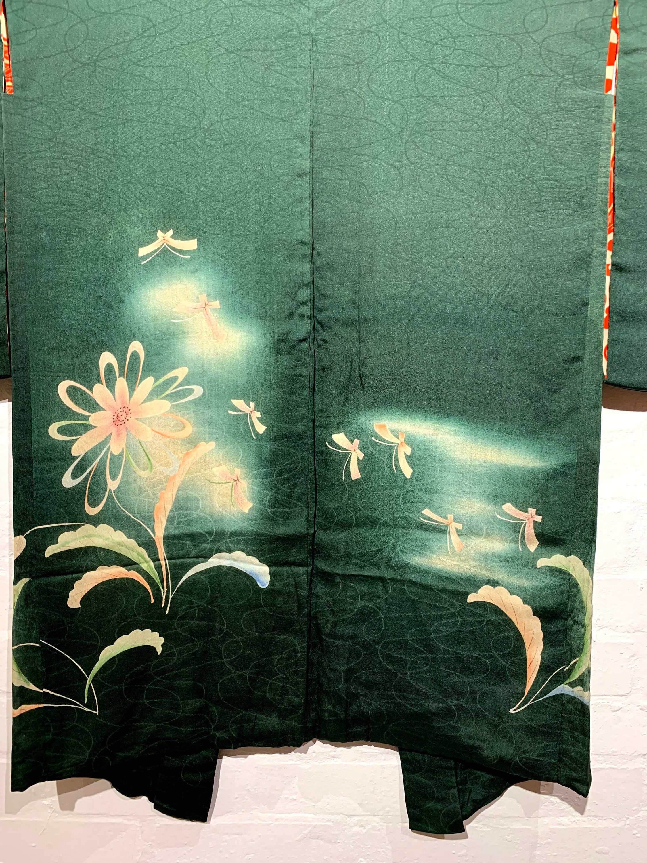 SOLD / Circa 1920-30s Vintage Silk Long Haori Jacket: Green with ...