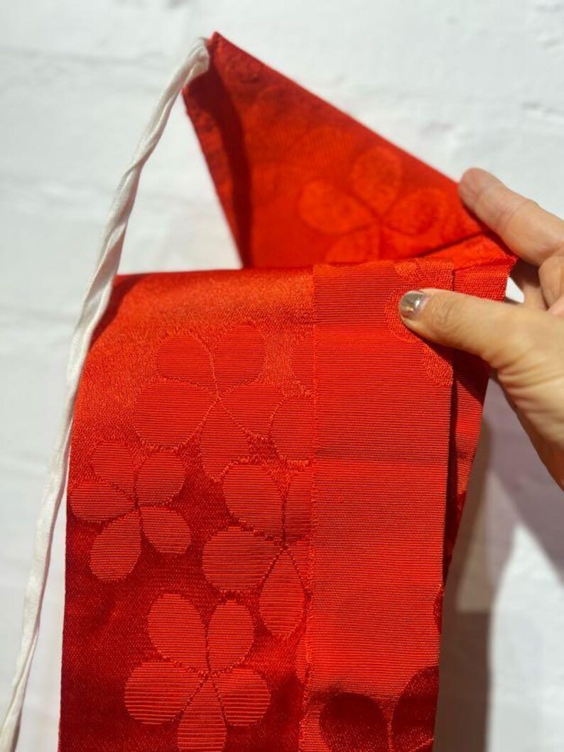 Pre-tied Obi Belt instant Yukata Obi : Red Floral Motif - Etsy