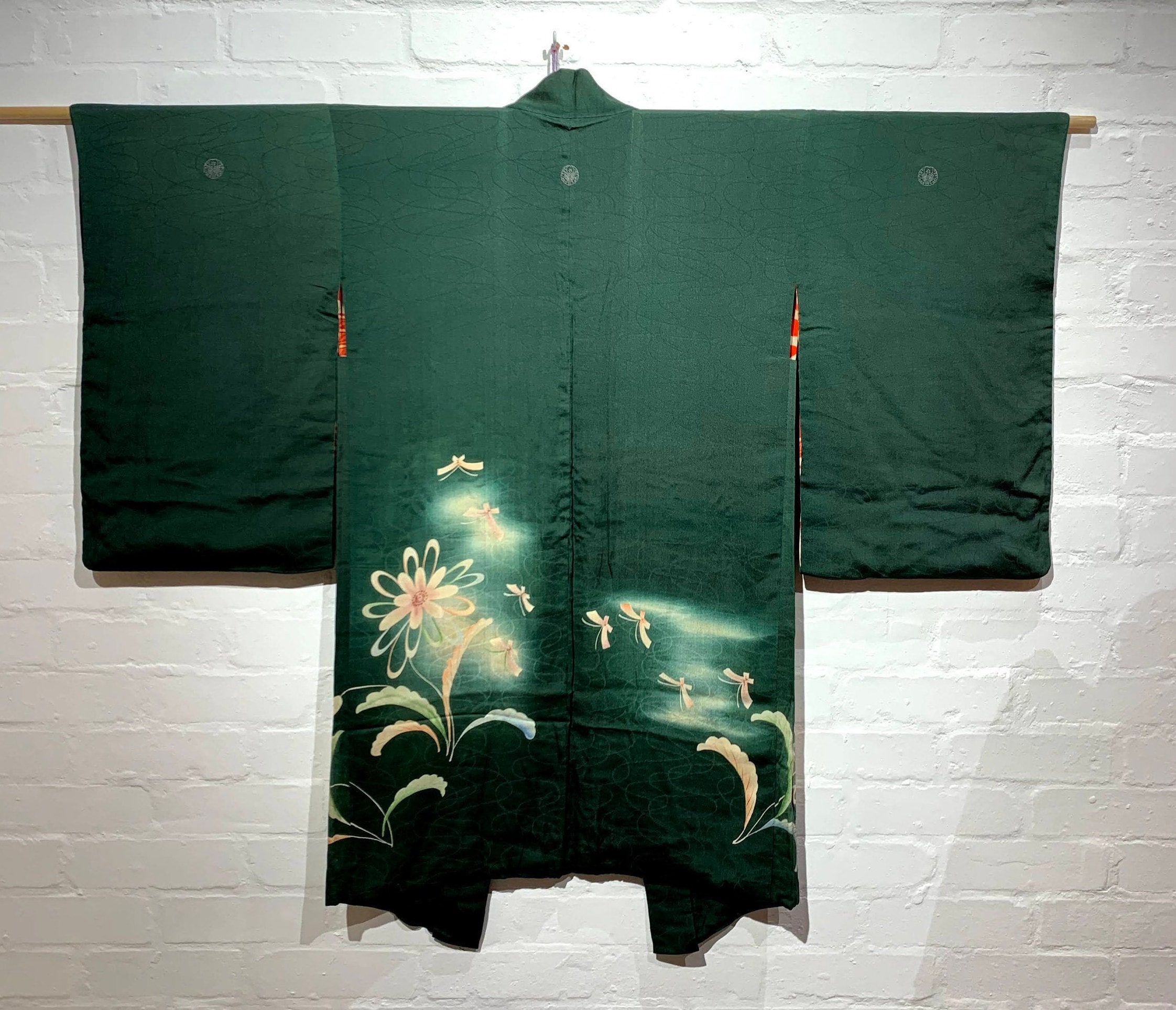 SOLD / Circa 1920-30s Vintage Silk Long Haori Jacket: Green with ...