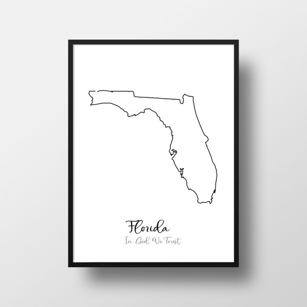 Florida Map - Etsy