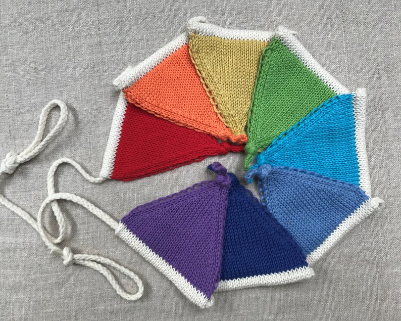 Rainbow Bunting, Bunting, Knitted Bunting, Nursery Decor, Playroom ...