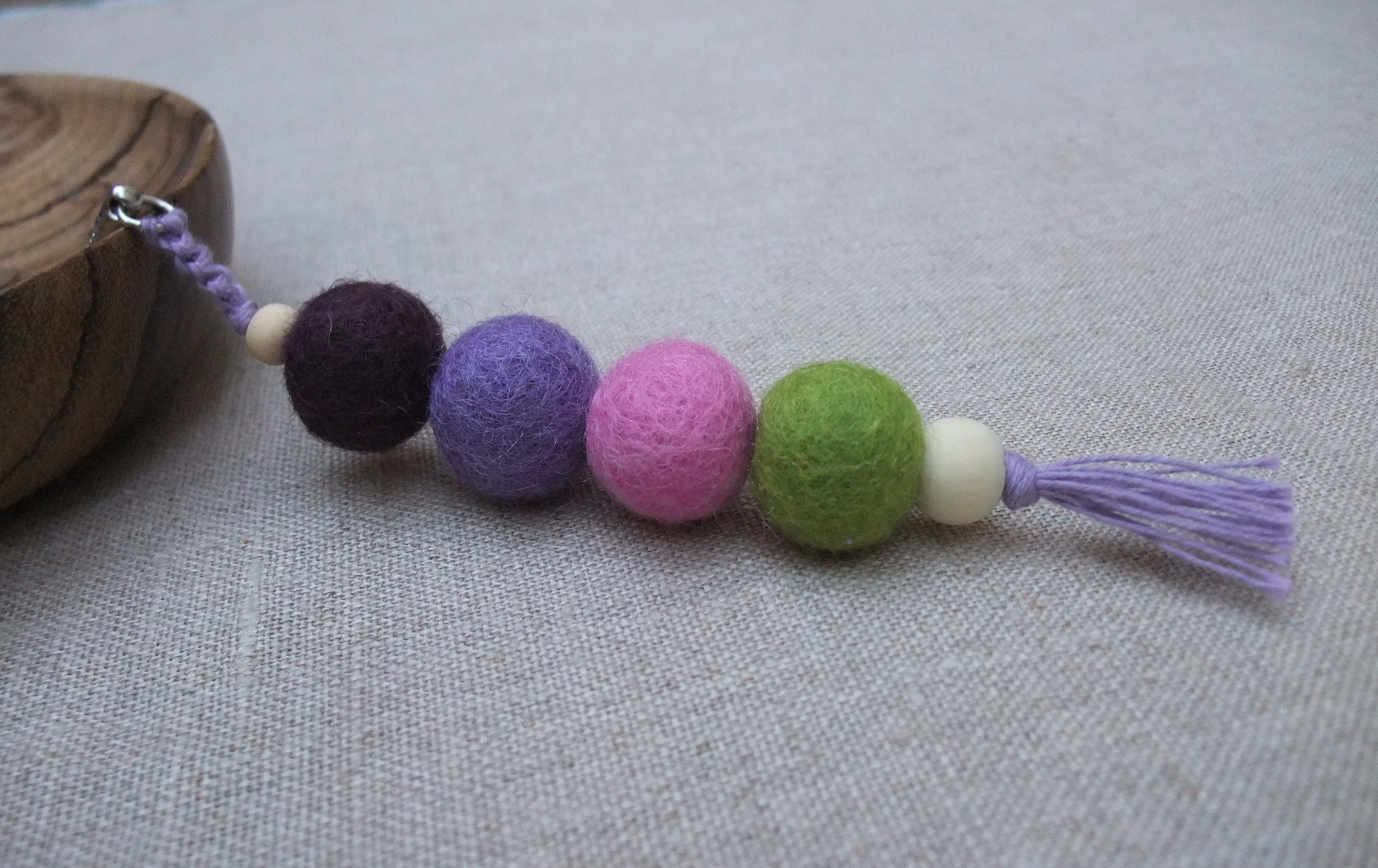 Felt Ball Key Chain, Pom Pom Key Chain, Felt Ball Key Ring, Handmade ...