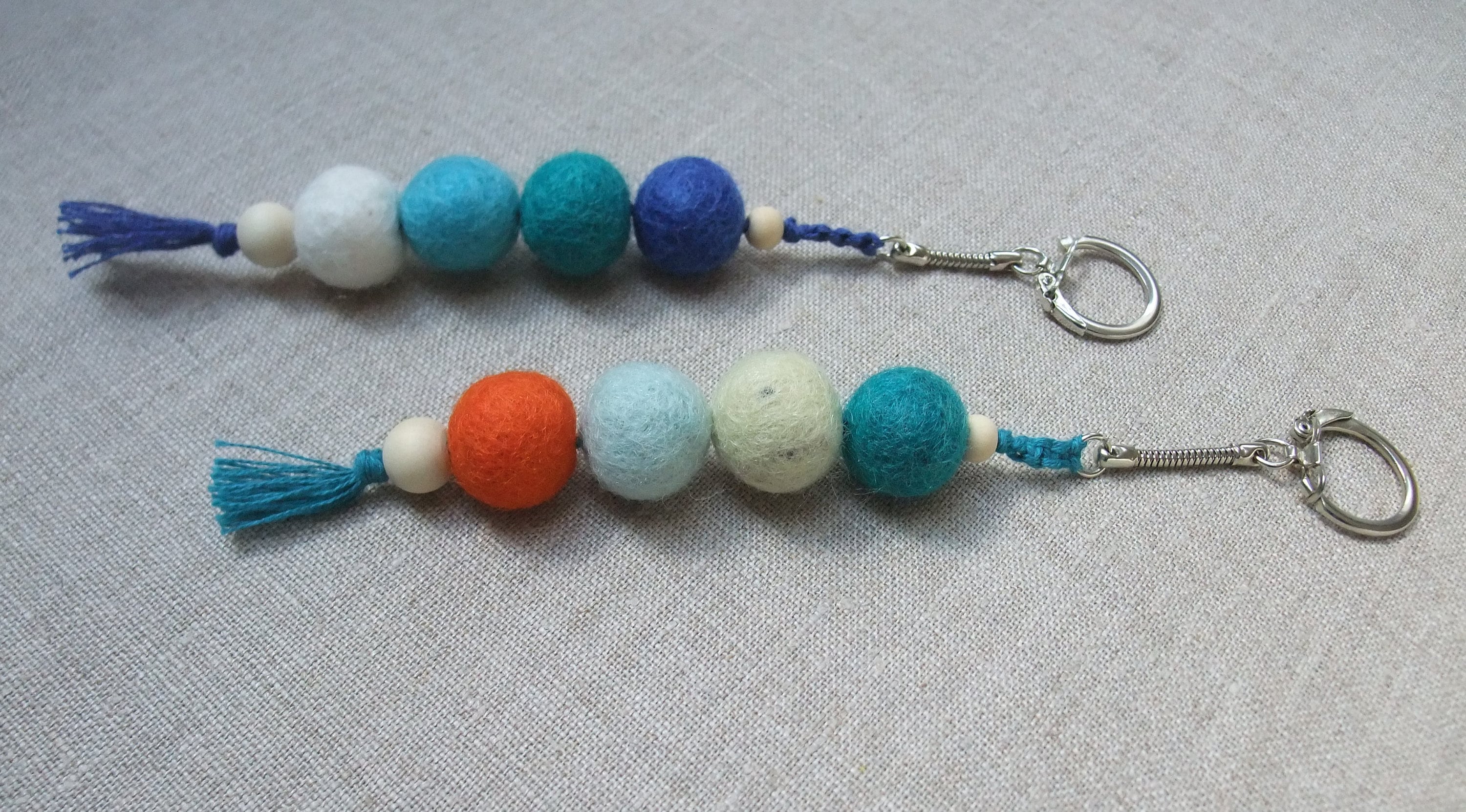 Felt Ball Key Chain, Pom Pom Key Chain, Felt Ball Key Ring, Handmade ...