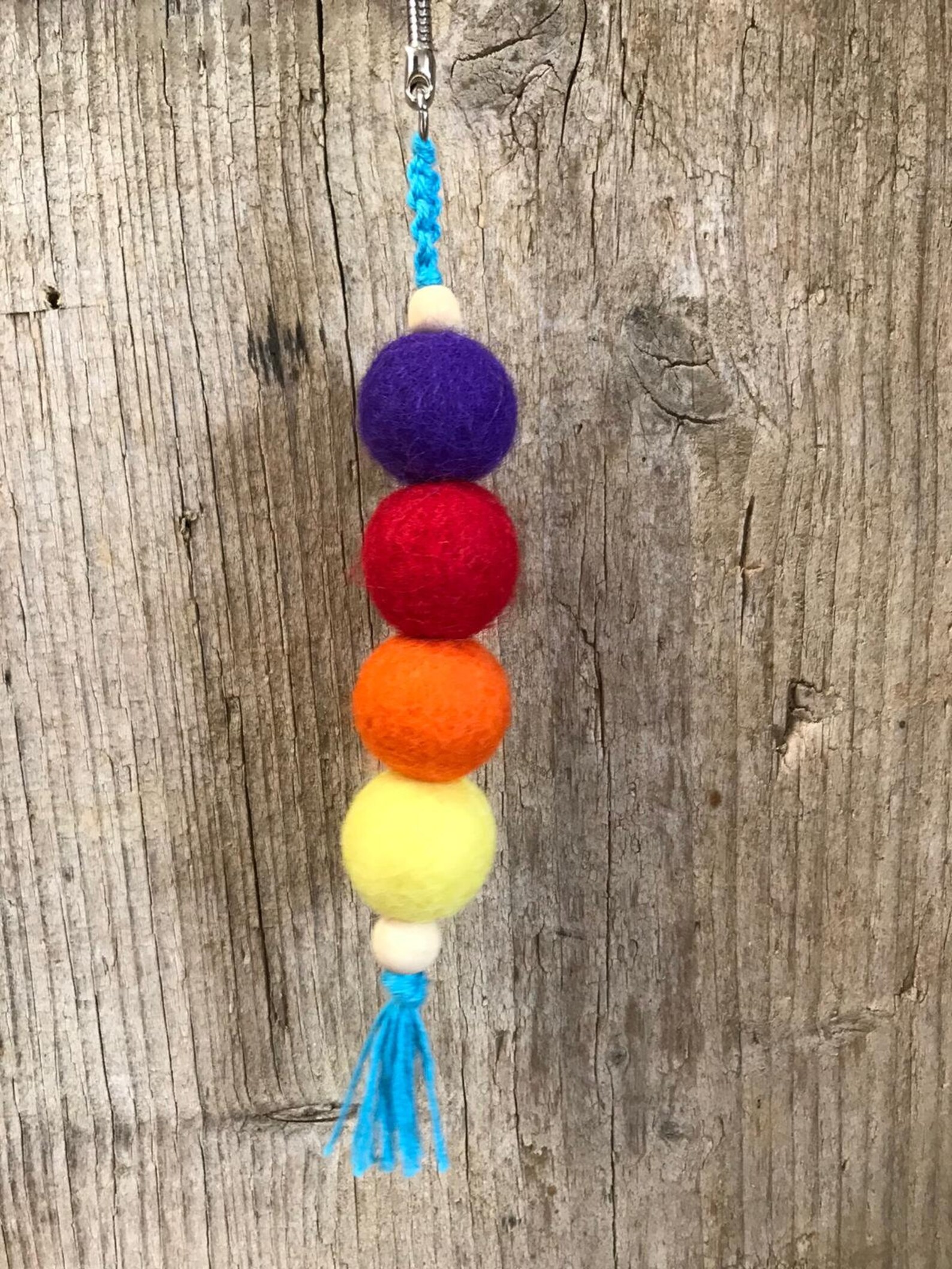 Felt Ball Key Chain, Pom Pom Key Chain, Felt Ball Key Ring, Handmade ...