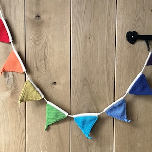 Rainbow Bunting, Bunting, Knitted Bunting, Nursery Decor, Playroom ...