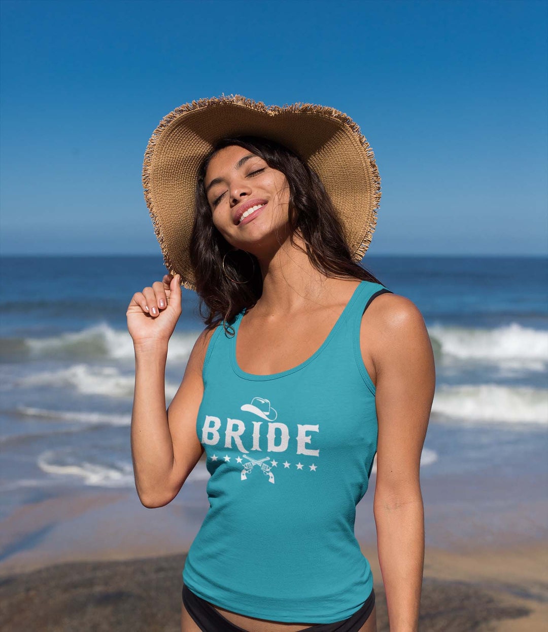 Bride & Bride Posse Western Theme Ladies Racerback Tank Top. Gift for ...