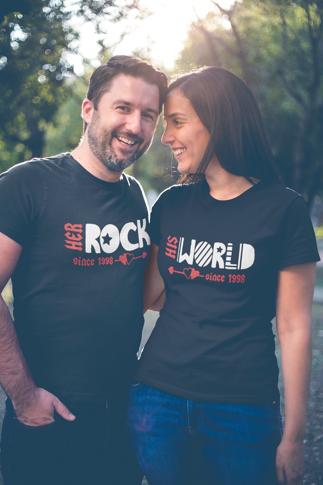 Her Rock, His World Set of 2 Matching T-shirt, Gift for Her, Husband ...