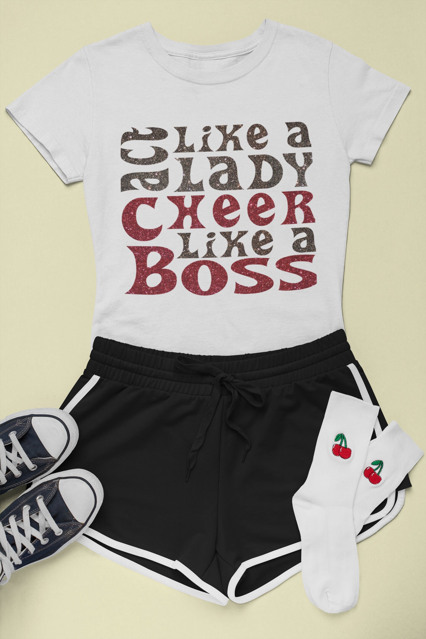 Act Like A Lady, Cheer Like A Boss Cheer Shirt. Love Cheer. All-star ...
