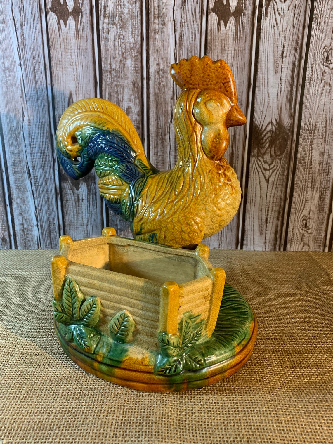 Vintage Style Ceramic Rooster Planter Rooster Themed Decor | Etsy