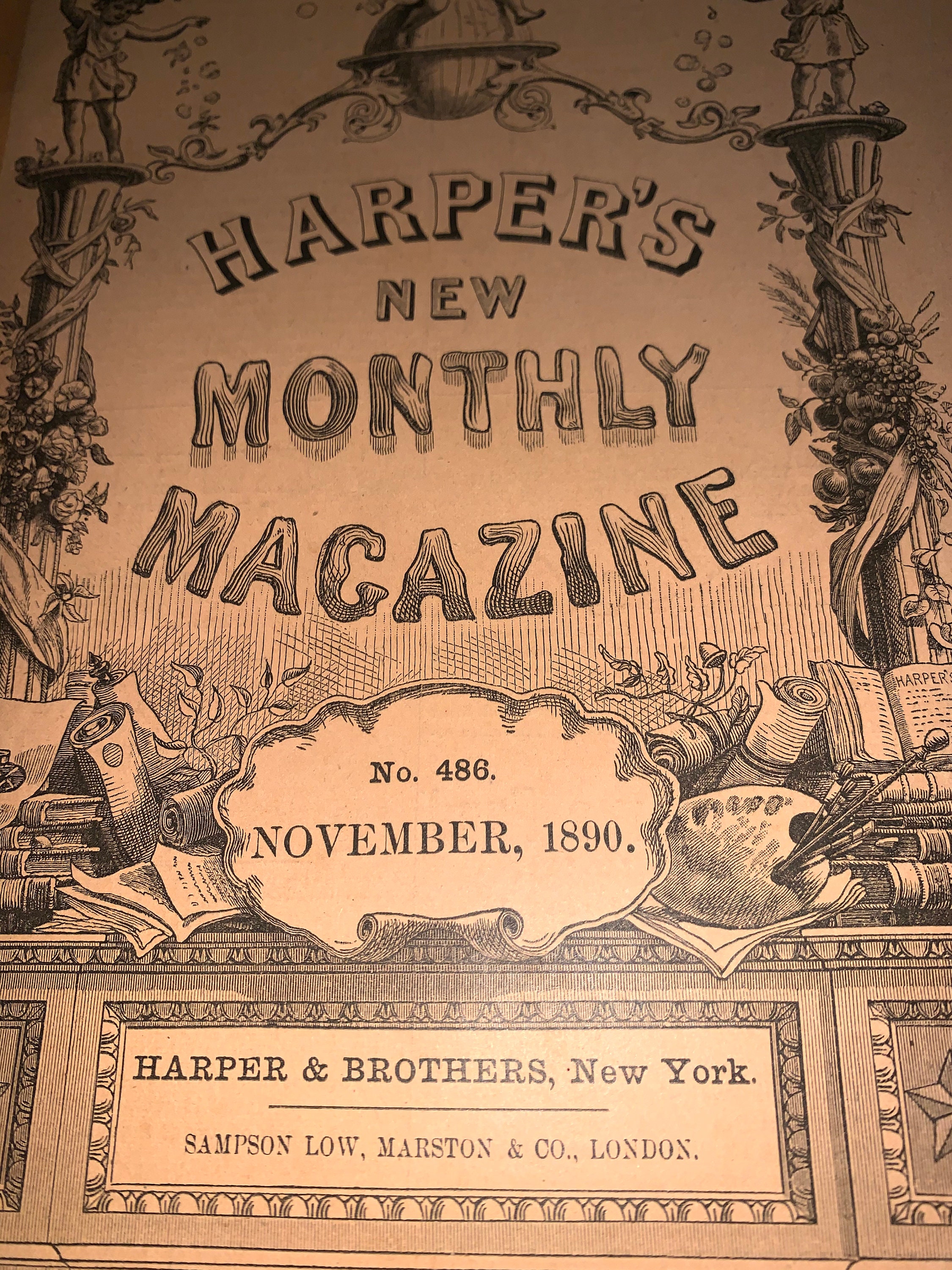 Harpers New Monthly Magazine 11/1890, Antique Magazines, Collectible ...