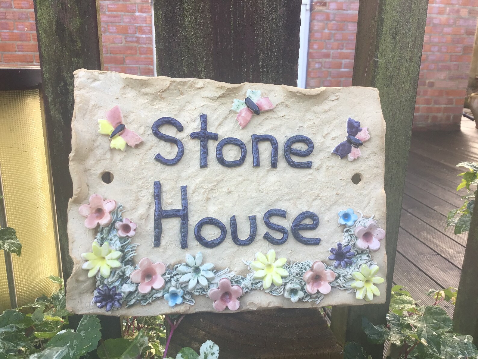 House Sign Ceramic House Number Name Wall Address Plaque. - Etsy UK
