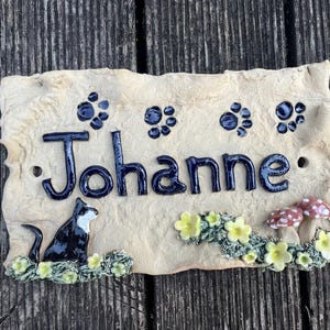 Ceramic House Name Sign, Personalised Address Number Plaque. - Etsy