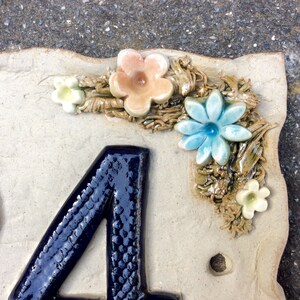 House Number Plaque, Ceramic Door Numbers, Yard Sign, Custom Handmade ...
