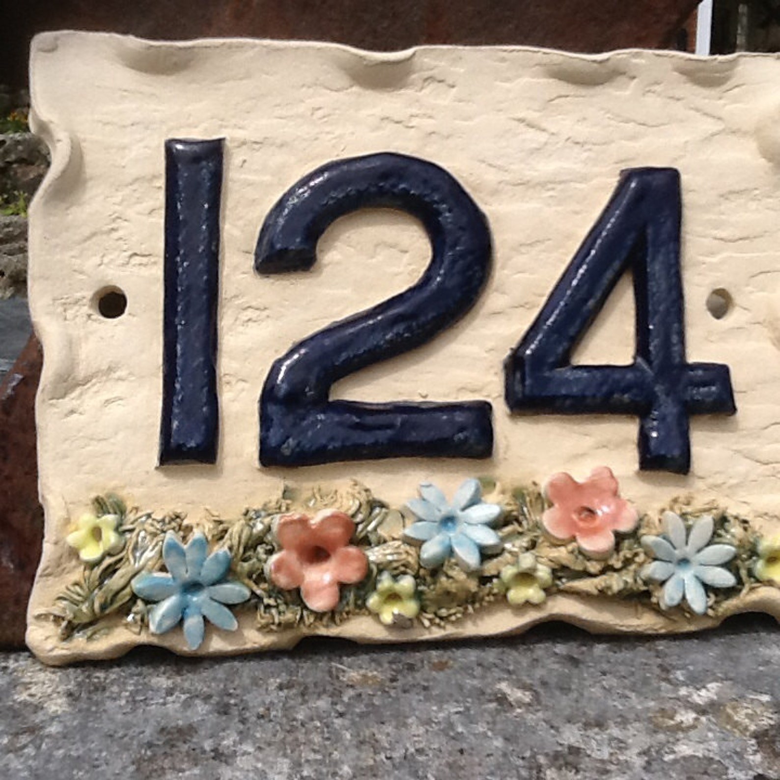 Custom Made Ceramic House Number Plaque Personalised Address | Etsy