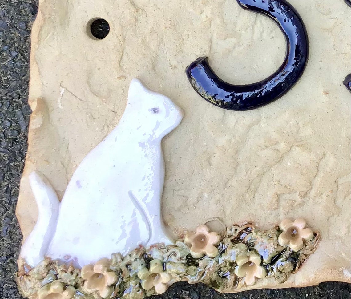 Ceramic House Name Sign Personalised Address Number Plaque. - Etsy