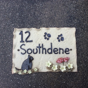 Ceramic House Name Sign, Personalised Address Number Plaque. - Etsy