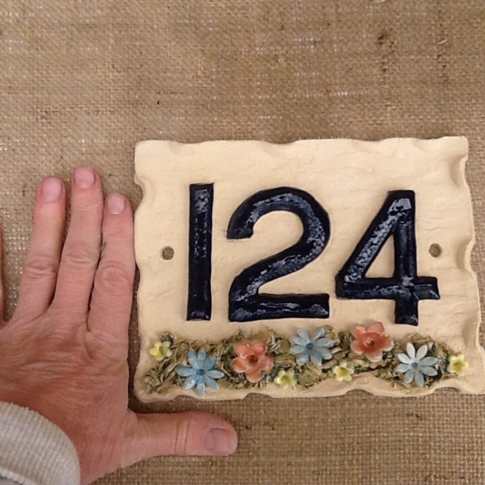 Custom Made Ceramic House Number Plaque Personalised Address | Etsy