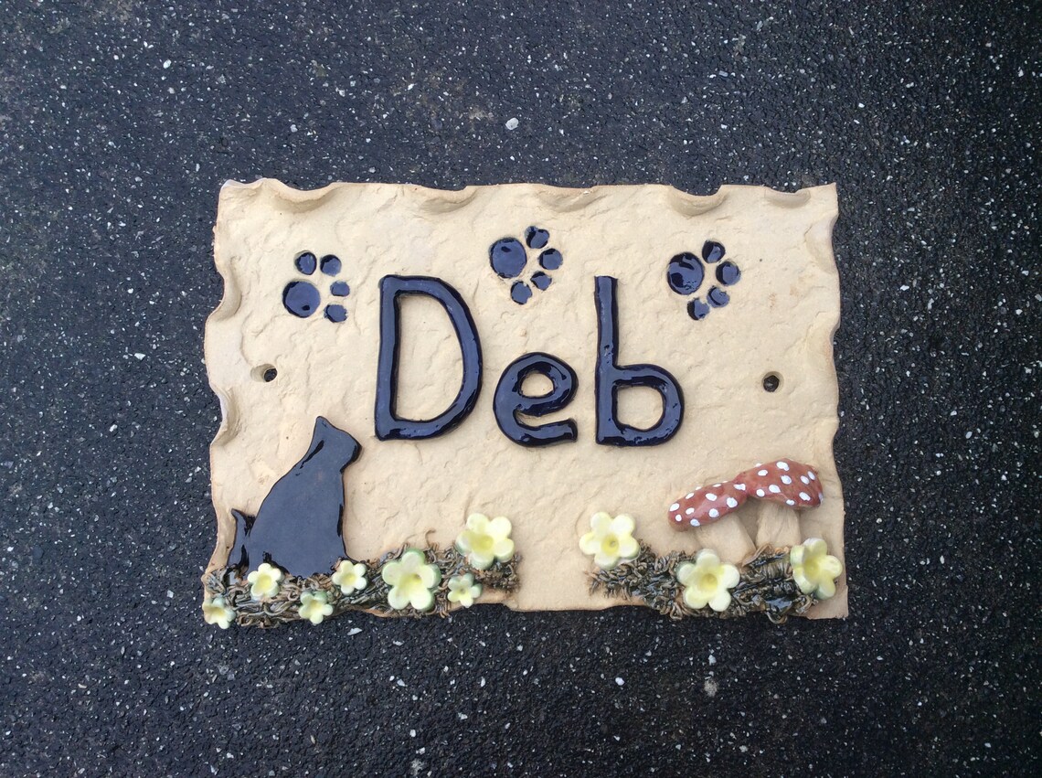 Ceramic House Name Sign Personalised Address Number Plaque. | Etsy