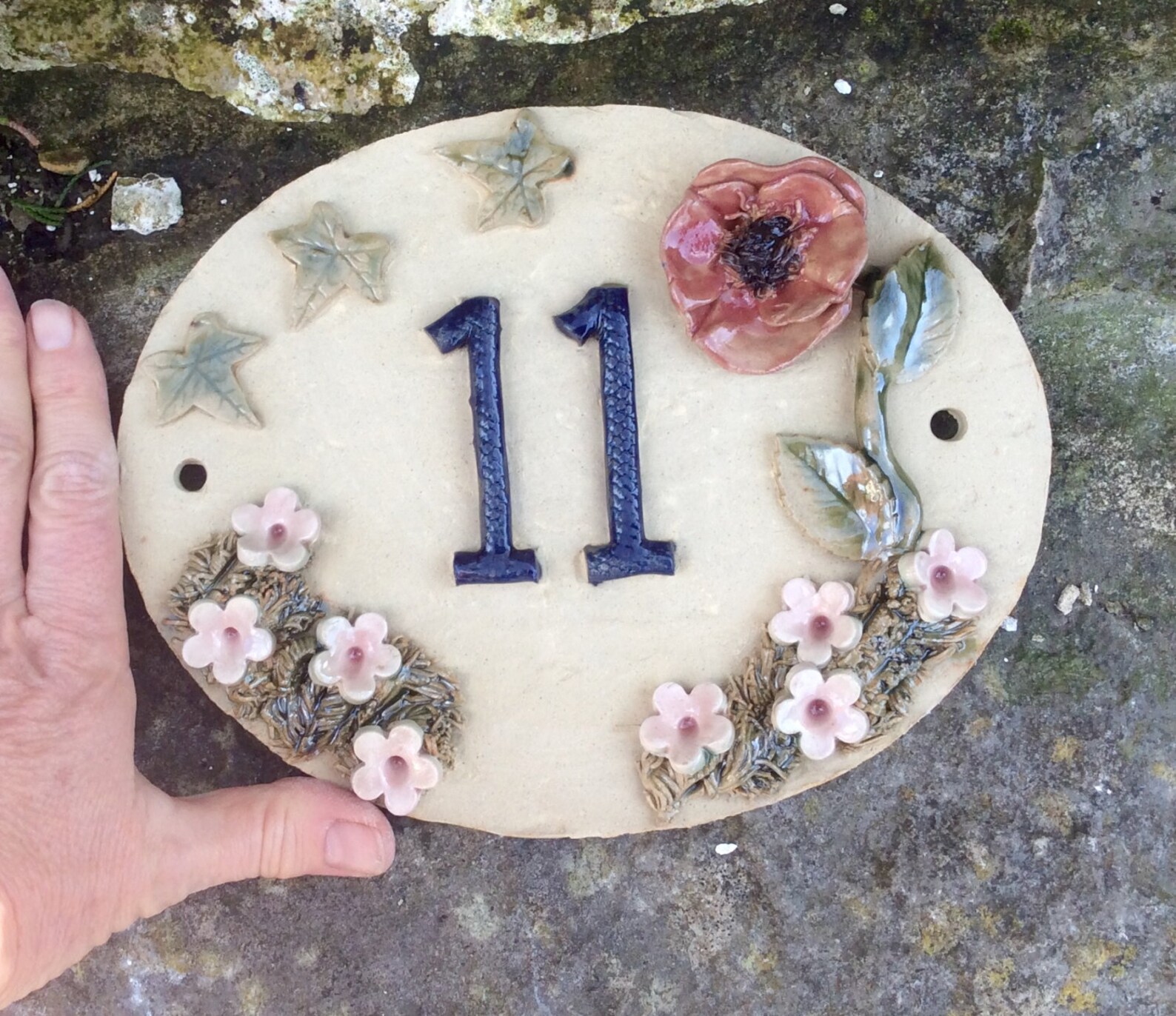 House Number Plaque Ceramic Door Numbers Yard Sign Home | Etsy UK