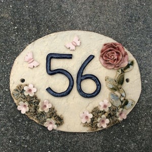 Door Sign, House Number Plaque, Ceramic Door Numbers, Yard Sign, Home ...