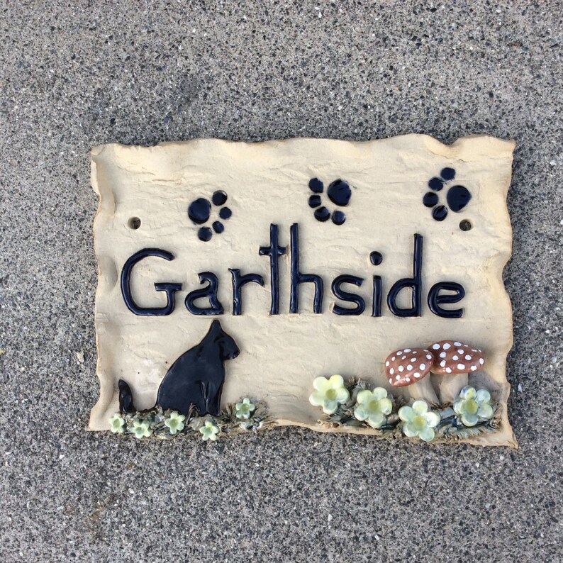 Ceramic House Name Sign, Personalised Address Number Plaque. - Etsy UK